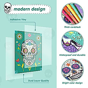 6 Pieces Sugar Skull Wall Art Decorations Day of The Dead Poster Decor Mexican Day of The Dead Fiesta Party Sugar Skull Decor Art Prints for Living Room Bedroom Office Home Wall Decor, 8 x 10 Inch
