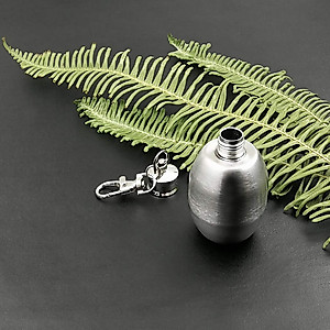 iSavage 1.5oz Hip Flask 18/8 Stainless Steel Drum Shaped Mini Design with Ring-YM145