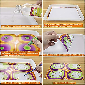 Marbling Paint Kit for Kids, Water Marbling Paint Set, Arts and Crafts for Girls & Boys Ages 6-12, 30 Colors, Ideas for Kids Activities Age 4 5 6 7 8 9 10 Marble Painting