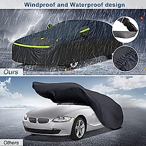 Car Cover Waterproof for 2003-2008 BMW Z4, Snowproof Outdoor Car Covers with Zipper Windproof Heavy Duty All Weather (Black)