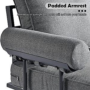 HOOOWOOO Aluminum Patio Furniture Set Outdoor Patio Conversation Set,7 Pieces Weather Resistant Outdoor Furniture Sofa Set with Armrest Cushion,Gray Frame Gray Cushion