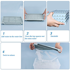 Miaowoof Water Bottle Ice Cube Tray, Easy Release Narrow Ice Stick Trays, 21x4 PCS Ice Maker for Freezer, Easy Fill Water Bottle Ice Cube Molds for Sports and Water Bottles