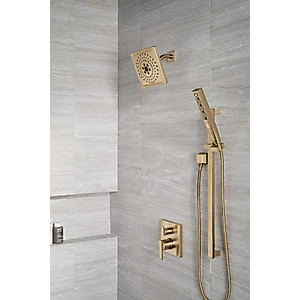 DELTA FAUCET T24867-CZ Angular Modern Monitor 14 Series Valve 3-Setting Integrated Shower Trim with Diverter, Champagne Bronz