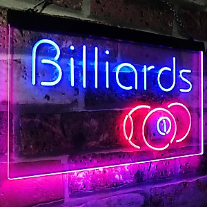 ADVPRO Billiards 9 Ball Game Room Pool Snooker Décor Man Cave Dual Color LED Neon Sign Blue & Red 24" x 16" st6s64-i2590-br