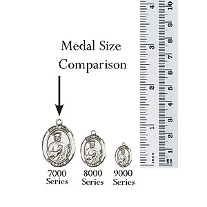 F A Dumont Sterling Silver St. Francis of Assisi Pendant with 24" Stainless Steel Heavy Curb Chain. Patron Saint of Animals/Catholic Action