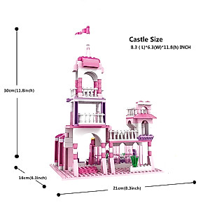 COGO MAN Girls Princess Castle Building Blocks Toys Pink Palace King's Banquet Bricks Toys for Girls 6-12 Construction Play Set Educational Toys for Kids 254 PCS