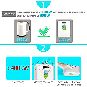UMI 2000 Watt Step Up Voltage Converter 110V to 220V Transformers, Used in 110V/120V Countries, Convert from 110-120 Volt to 220-240 Volt - CE & CQC Certified