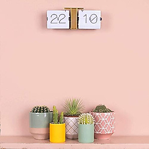 Karlsson Flip Clock No Case White, Brass Stand, Steel, 8.5 x 36 x 14 cm