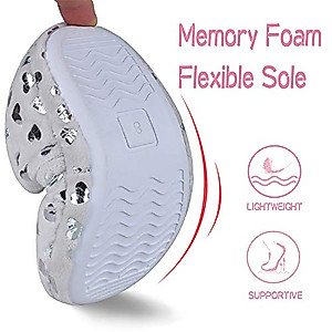 MIXIN Girls and Boys Slippers plush grey Princess No-Slip Memory Foam Slippers Soft Rubber Sole House Shoes for Bedroom Indoor Outdoor plush grey 3