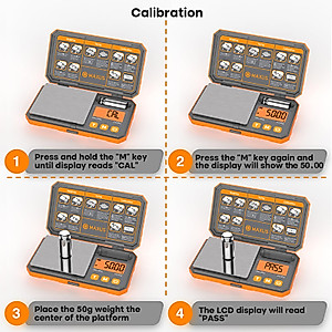 MAXUS Digital Precision Pocket Scale with 200 x 0.01g Accuracy, Calibration Weight, and USB Cable - Ideal for Jewelry, Coins, and More