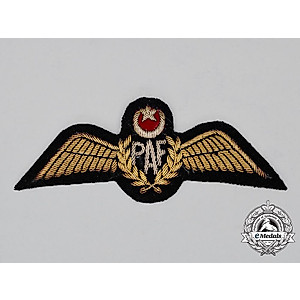 PAKISTAN AIR FORCE PILOT GOLD BULLION WIRE WING EXCELLENT QUALITY CP BRAND