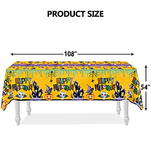 ceiba tree Halloween Tablecloth Plastic Disposable Table Cover Table Cloth 3 Packs Rectangle 54X108 Inch Halloween Party Supplies Table Decorations Decor Trick or Treat