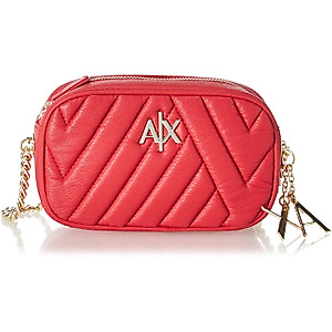 A|X Armani Exchange Women's Quilted Camera Case Bag , Red, OS