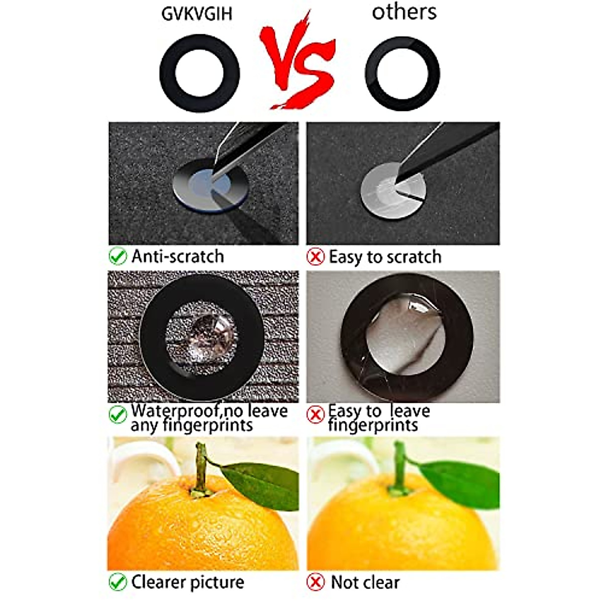 GVKVGIH Camera Lens Covers Replacement for iPhone 13 Pro & 13Pro Max Back Camera Len Glass Replacement with Double-sided Adhesive & Repair Tool Kit (For 13Pro/13Pro Max)