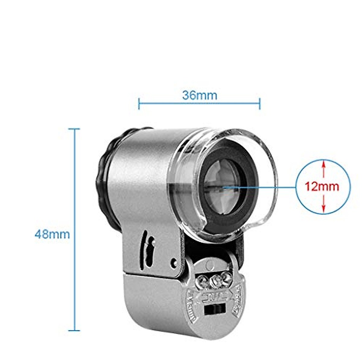 TFIIEXFL Magnifier，Mini Portable Microscope with Light Zoom Pocket Size Handheld Microscopes for Jewelers Eye
