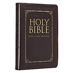 Personalized Bible with Custom Text KJV Thinline Large Print Bible Dark Brown LuxLeather Indexed King James Version Custom Made Gift for Baptism Christenings Birthdays Celebrations