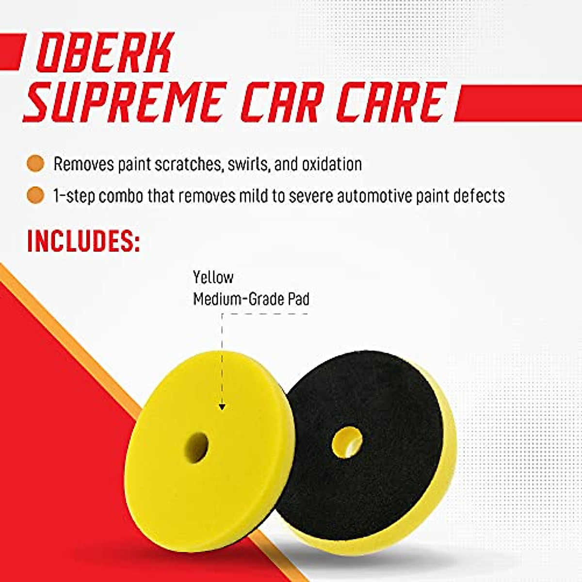 Oberk Yellow 1-Step Medium Cutting 5" Pad