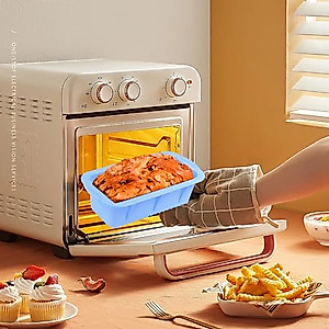 FEOOWV 3 Pack Bread pan loaf pan silicone molds for baking silicone bread loaf pan for Homemade Cakes, Breads, Meatloaf and quiche omelets- 9.8x4.7x2.9 inch (Pink+Blue+Purple)