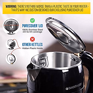 Electric Tea Kettle - 1.8L Hot Water Kettle Electric Water Boiler, Plastic-Free 100% Stainless Steel Chamber With Automatic Shut Off Base, Cordless Tea Kettle Electric Water Kettle - Sweetwater