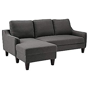 Signature Design by Ashley Jarreau Contemporary Sofa Chaise Sleeper Chofa, Gray