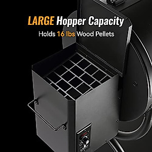 Z GRILLS ZPG-550A Wood Pellet Grill & Smoker, 16lbs Large Hopper Capacity, 585 sq in Cooking Area, 8 in 1 Versatility, Black