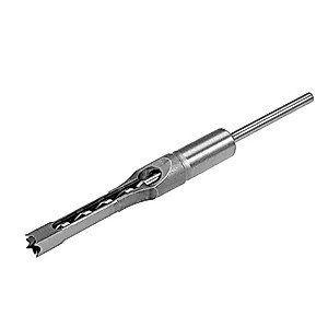 uxcell Square Hole Drill Bit, 3/8" High-Carbon Steel Hollow Chisel Mortise Power Tool for Woodworking