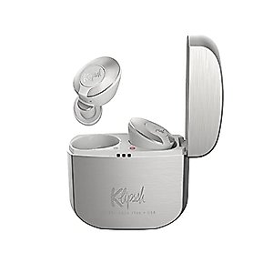 Klipsch T5 II True Wireless Bluetooth 5.0 Earphones in Silver with Transparency Mode, Beamforming Mics, Best Fitting Ear Tips, and 32 Hours of Battery Life in a Slim Charging Case