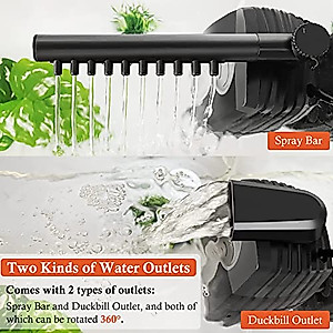 FEDOUR 165GPH Adjustable Aquarium Internal Filter, 8W Quiet Fish Tank Filter with Two Water Outlets, Submersible Filter Pump for 10-50 Gallon Fish and Turtle Tank