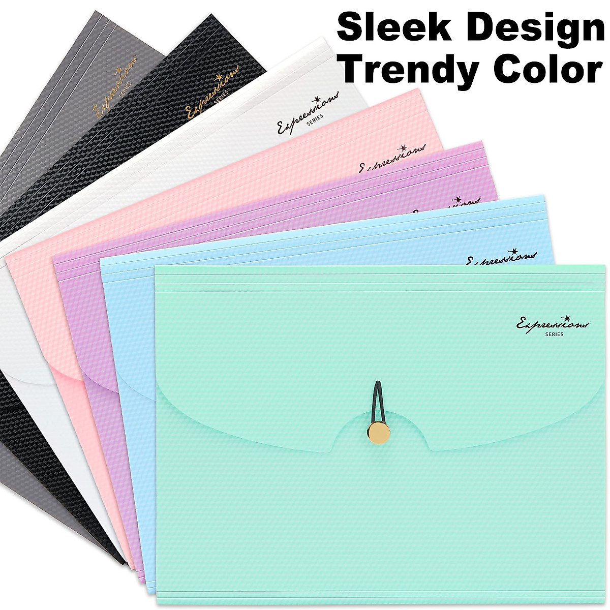 Sooez 7 Pocket Expanding File Folder, Premium Accordion File Organizer, Letter Size Folders for Documents, Sleek Filing Folders with Bungee Closure, Portable Folders for School Office Supplies, Purple