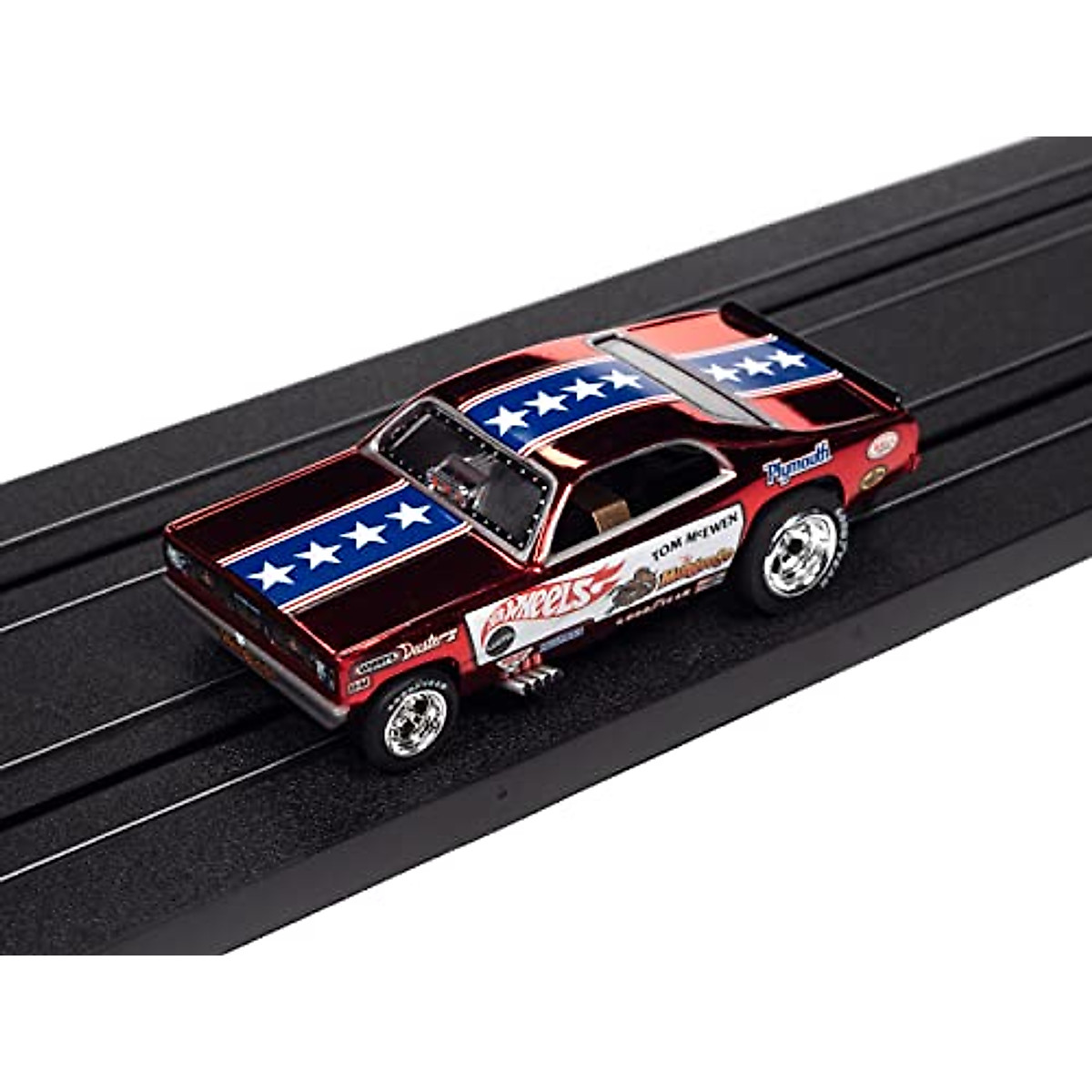 Auto World 4Gear R26 Tom The Mongoose McEwen - 1970 Plymouth Duster HO Scale Slot Car