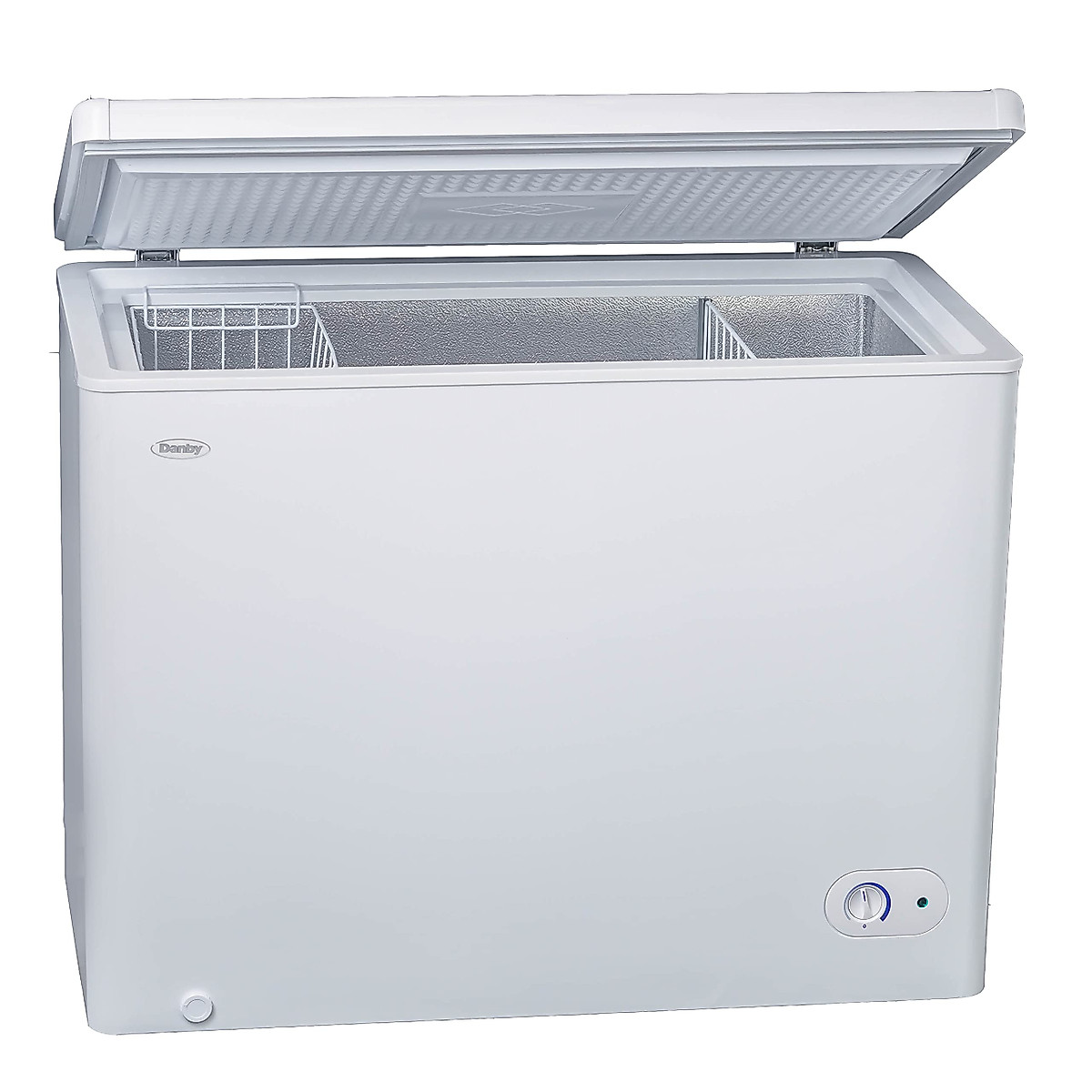 Danby DCF072A3WDB-6 7.2 Cu.Ft. Garage Ready Chest Freezer with Basket and Front-Mount Thermostat, in White