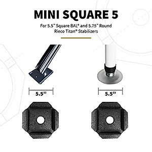 SnapPad Mini Permanently Attached RV Jack Pad for 5.5 inch Square BAL Stabilizer Feet on Travel Trailers (Square 5 4-Pack)