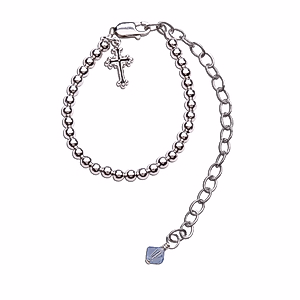 Cherished Moments Baptism to Bride Cross Bracelet for Boys in Sterling Silver