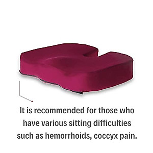ErgoFoam Orthopedic Seating Memory Foam Seat and Hemorrhoids Cushion, Seat Cushion with High Density Memory Foam for Office Chair, Ergonomic Cushion for Wheelchair, car seat, Coccyx or Hip Problems