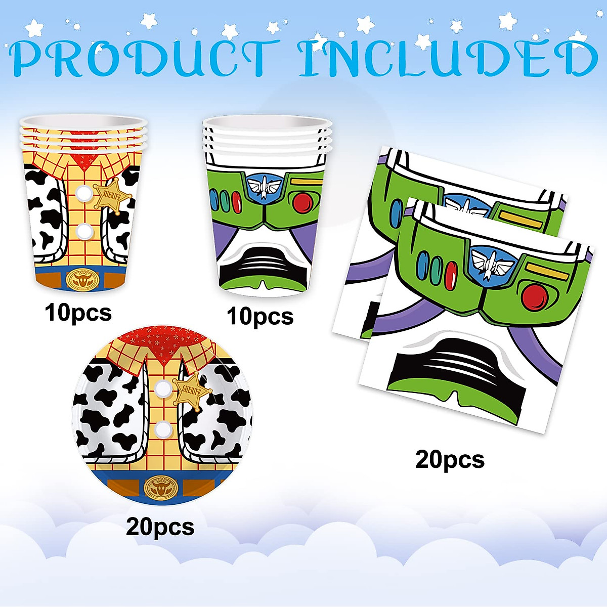 Toy Inspired Story Party Supplies Toy Inspired Story Children’s Party Favors Includes Cups Plates Napkins for Story Birthday Baby Shower Decor