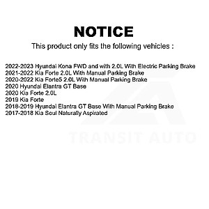 Transit Auto - Front Rear Disc Brake Rotors And Ceramic Pads Kit For Kia Soul Forte Hyundai Elantra GT K8T-103229