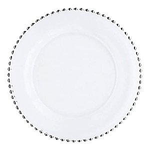 KOWMcp Dinner Plates Western Food Plate Gold Bead Plate Glass Disc (Color : 2)