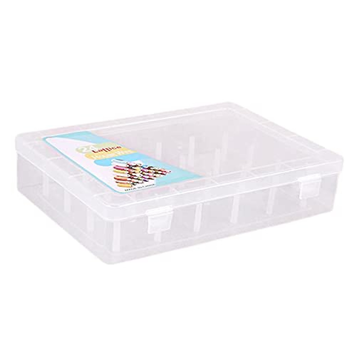 Harilla Large, Thread Storage Box with 24 Spools, Sewing Bobbins Organizer, Sewing Tread Container