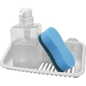 carrotez Sink Caddy Organizer, Sponge Holder, Suction Holder for Sponges, Soap, Scrubbers, Rust Resistant, Kitchen, Bathroom