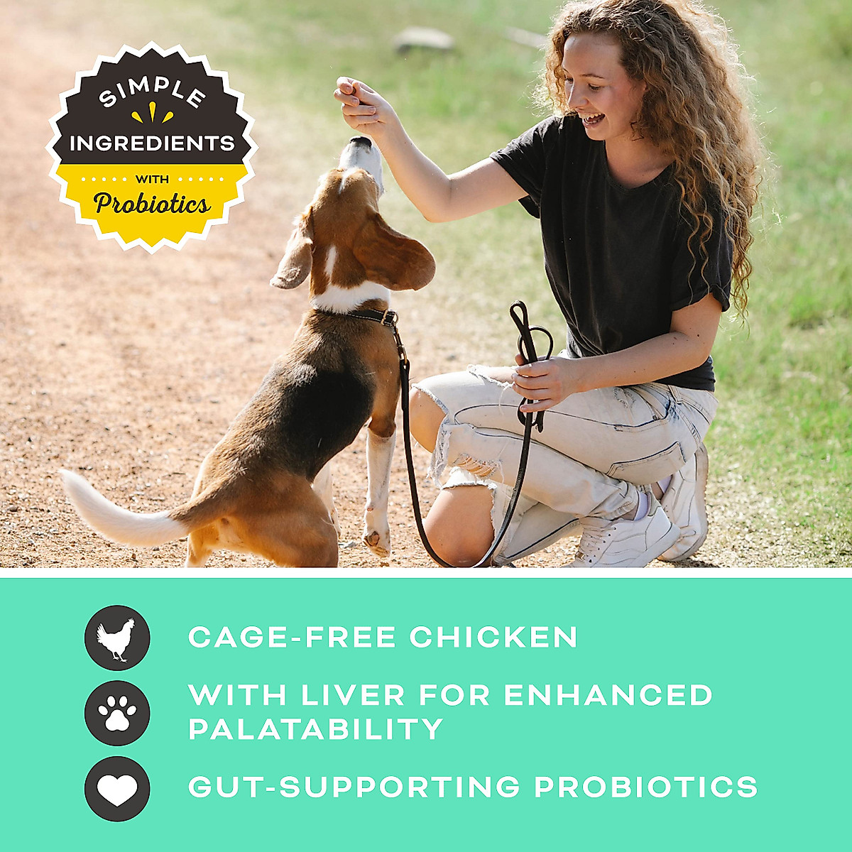 Primal Freeze Dried Dog Treats; Chicken Liver Dog Treats with Probiotics for Dogs; Liver, Laugh, Love; Crunchy Grain Free Training Treats for Dogs, 1.5 oz