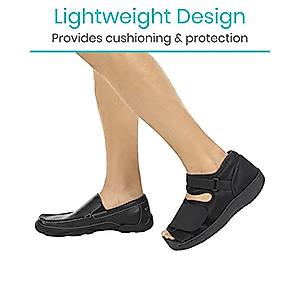 Vive Post Op Shoe - Lightweight Medical Walking Boot with Adjustable Strap - Orthopedic Recovery Cast Shoe for Post Surgery, Fractured Foot, Injured Toes, Stress Fracture, Sprains - Left or Right Foot