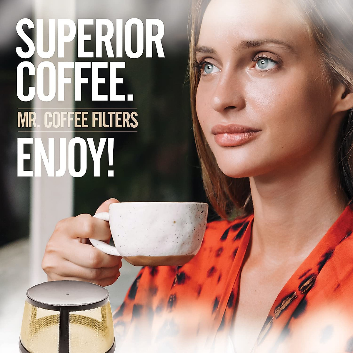 4 Cup Reusable Filter Basket With Closed Bottom Fits MrCoffee Coffee Maker and Brewer - Permanent Filter Replacement for Mr Coffee Gold Tone Basket-Style Filters