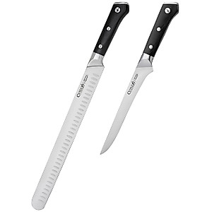 Cutluxe Slicing & Boning Knife Set – Forged High Carbon German Steel – Full Tang & Razor Sharp – Ergonomic Handle Design – Artisan Series
