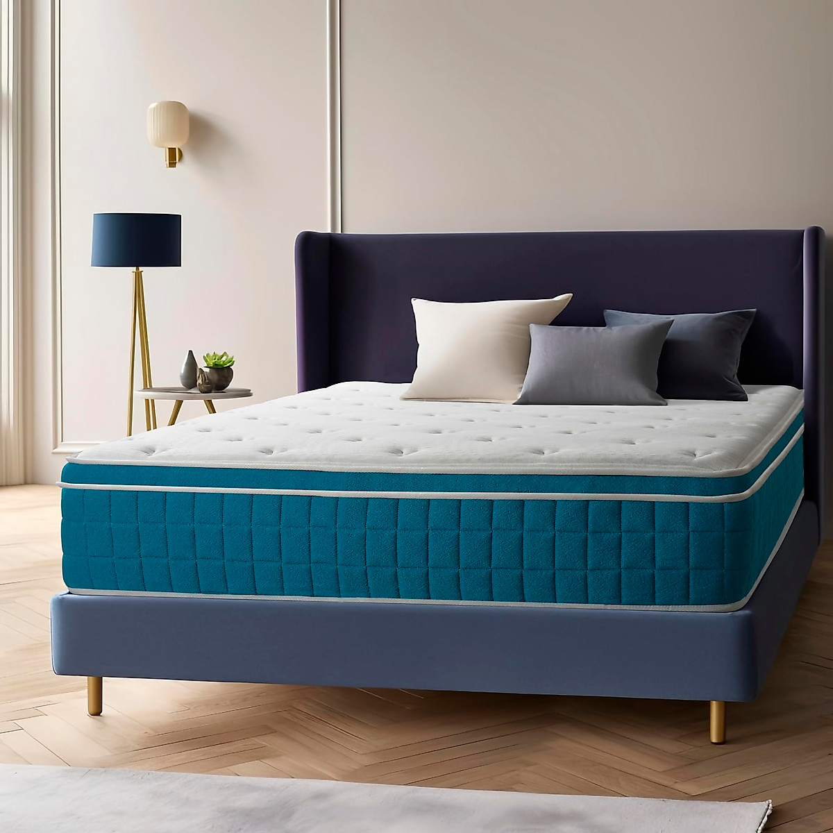 BreezeRest Queen Mattress 12 Inch Hybrid Mattress Bed in a Box,Colchones Queen Soft Cooling Gel Memory Foam Mattress with Individually Innerspring Pocket Coils for Motion Isolation