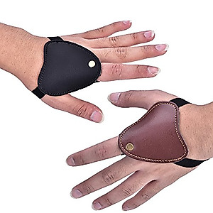 Archery Protective Gloves, Quality Microfiber and PU Archery Finger Hunting Hand Guard Shooting Left hand Protector(Brown)