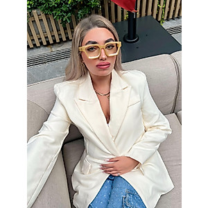 VISOONE Blue Light Blocking Glasses with TR97 Rectangle Frame and Chic Preppy Look for Women Men RIVER