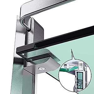 GeekDigg Bathroom Shelf with Towel bar, Wall Mounted Glass Shower Rack 15.2 by 4.5 inches 2 Pack Corner Shower Caddy, Transparent Acrylic Shelf