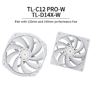 Thermalright FC140 White CPU Air Cooler, 5 Heat Pipes, TL-D14X-W and TL-C12PRO-W PWM Fan, Aluminium Heatsink Cover, AGHP Technology, for AMD AM4/Intel LGA 1700/1150/1151/1200/2011/2066