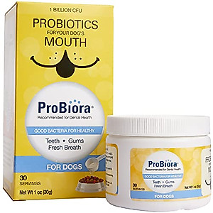 Probiora for Dogs (Formerly ProBioraPet) | Dog Probiotic Supplement for Oral Care | Pet Probiotics to Reduce Bad Breath, Plaque & Tartar | Dog Nutritional Supplement for Dental Health | 30 Servings