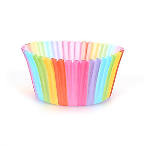 Cupcake Wrappers,100Pcs Rainbow Bright Standard Baking Cups Cupcake Liner Cupcake Paper Baking Cup Muffin Cases Cake